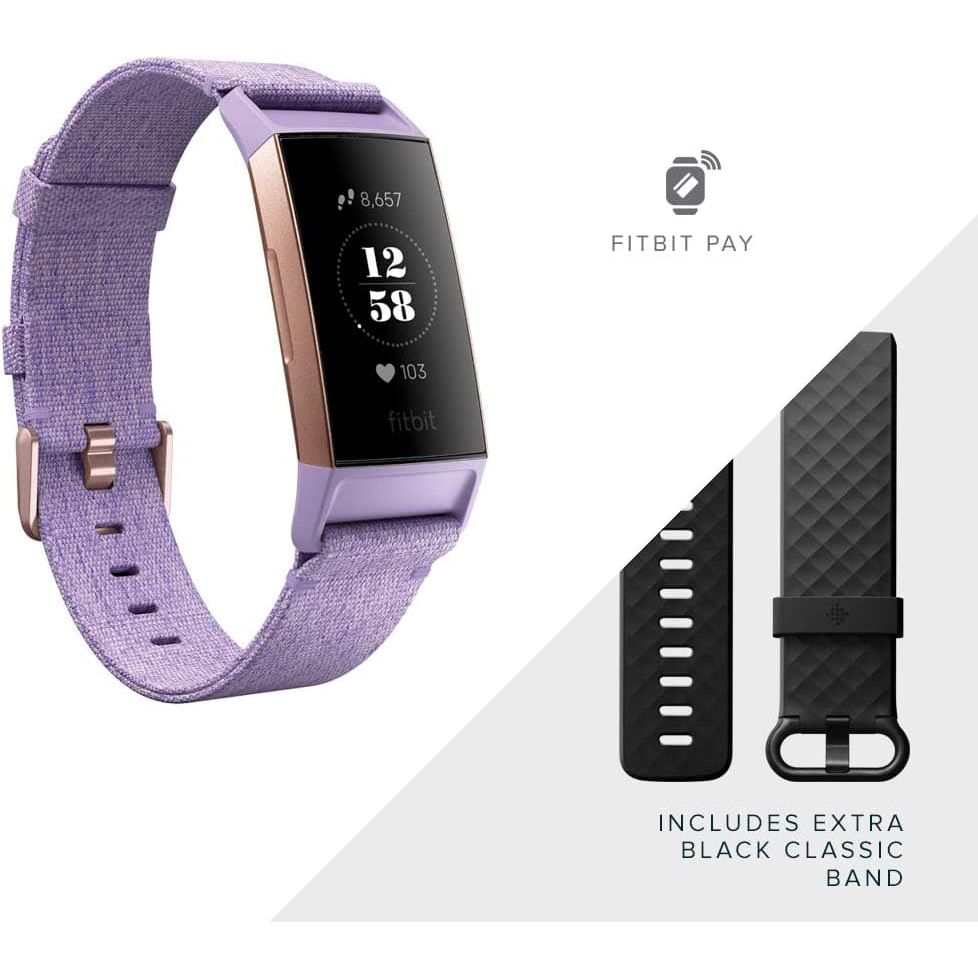 Fitbit Charge 3 NFC Special Edition Advanced Fitness Tracker with Heart ...