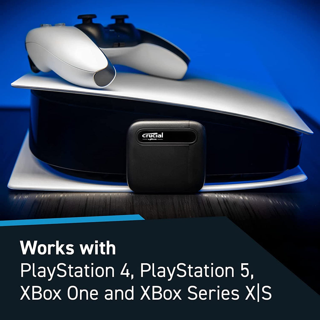 Crucial X6 1TB External Portable SSD Rugged USB-C/A - Black | Gadcet UK