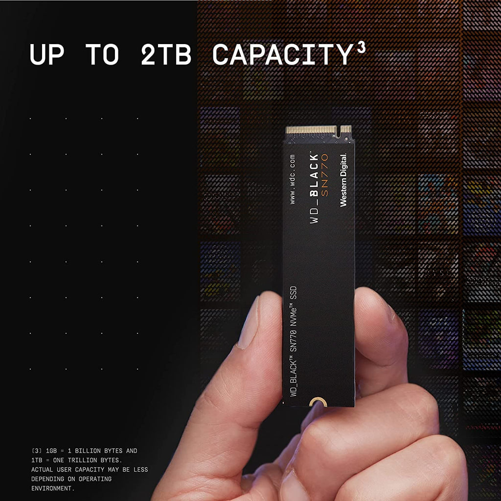 WD_BLACK 2TB SN770 Gaming SSD - M.2 2280, PCIe Gen4 NVMe, Up to 5150 M ...