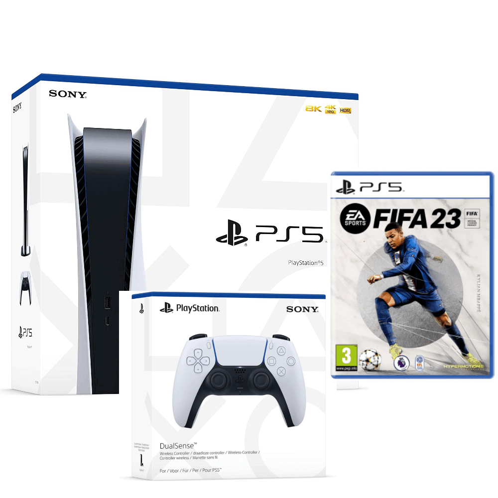 PlayStation 5 Console Disc Edition + With Extra PS5 DualSense Wireless ...