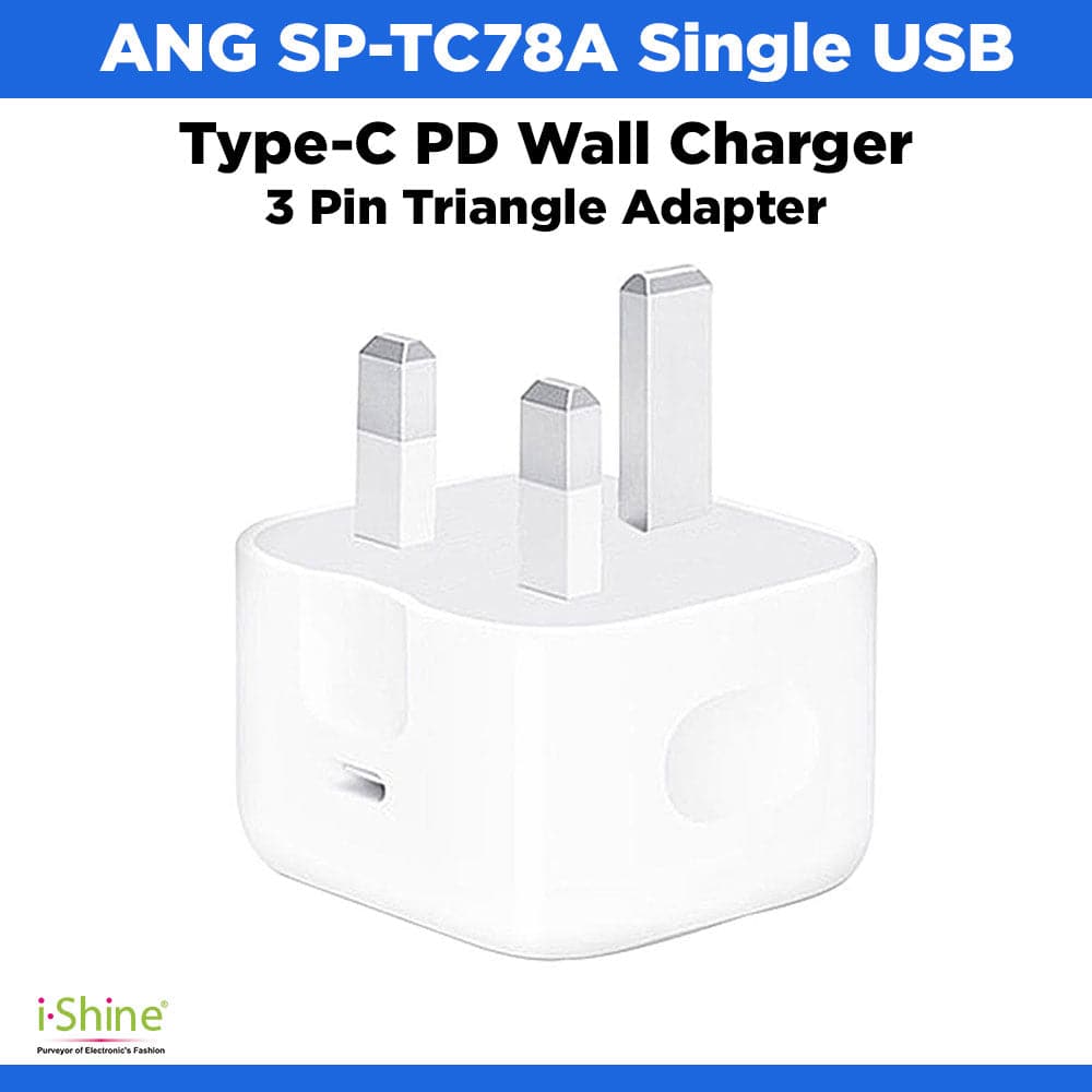 ANG Single USB Type-C PD Wall Charger 3 Pin Triangle Adapter | Gadcet ...