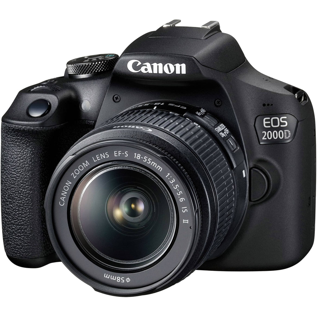Canon EOS-2000D DSLR camera EF-S 18-55 mm IS II 24.1 MP Black Optical ...
